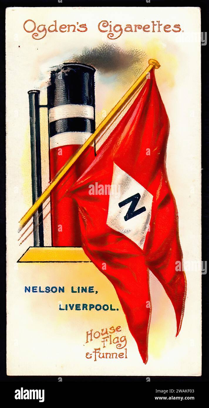 Nelson Line - Vintage Cigarette Card Illustration Stock Photo - Alamy