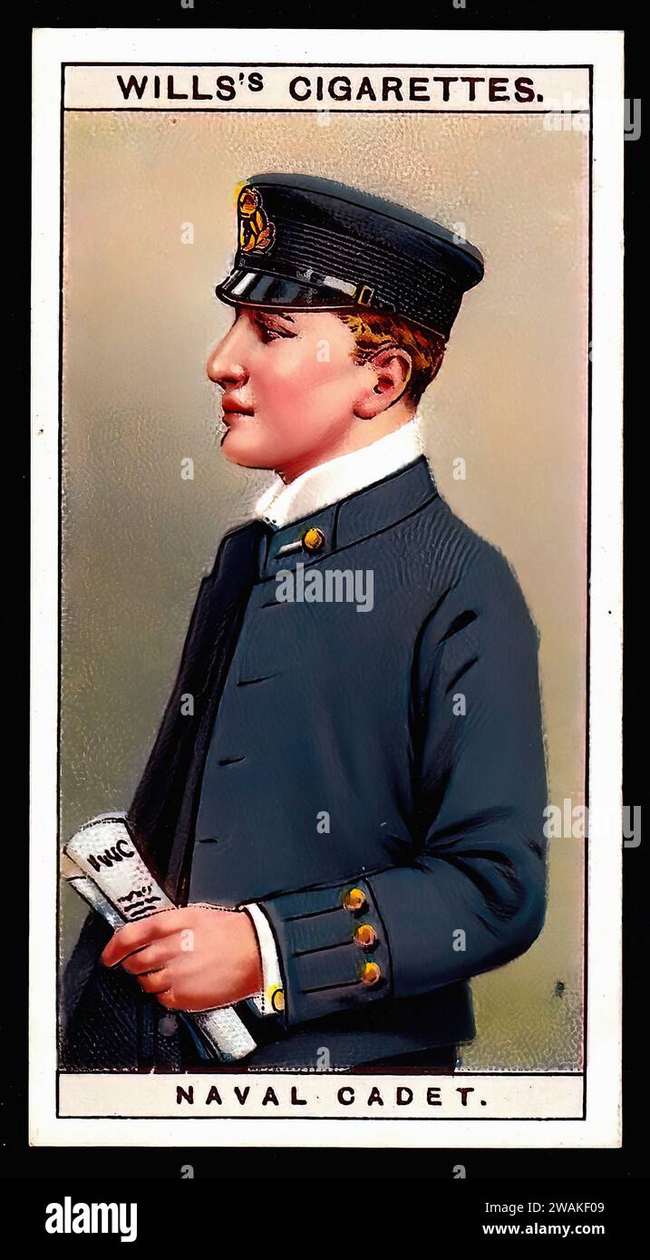 Naval Cadet - Vintage Cigarette Card Illustration Stock Photo - Alamy