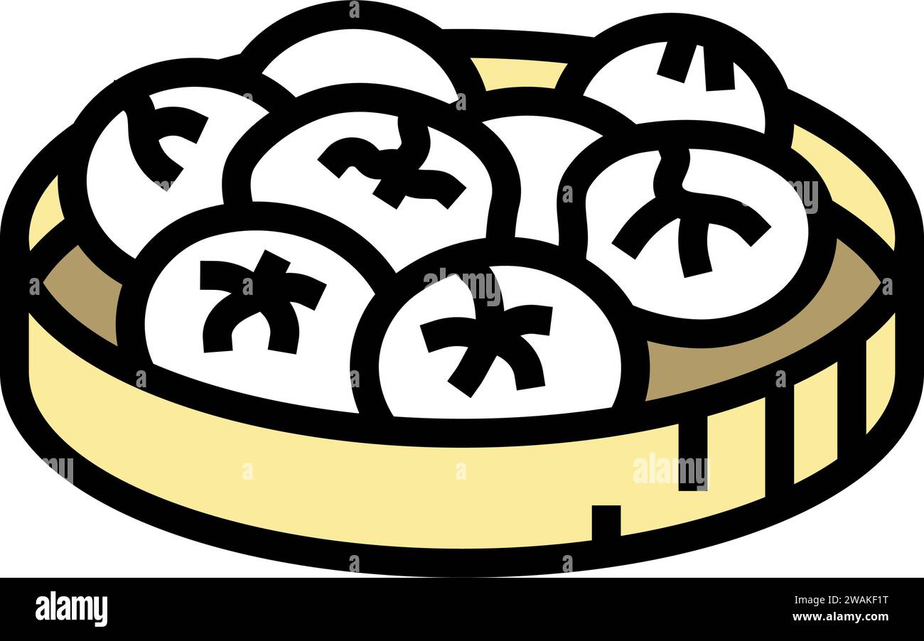 steamed buns chinese cuisine color icon vector illustration Stock ...