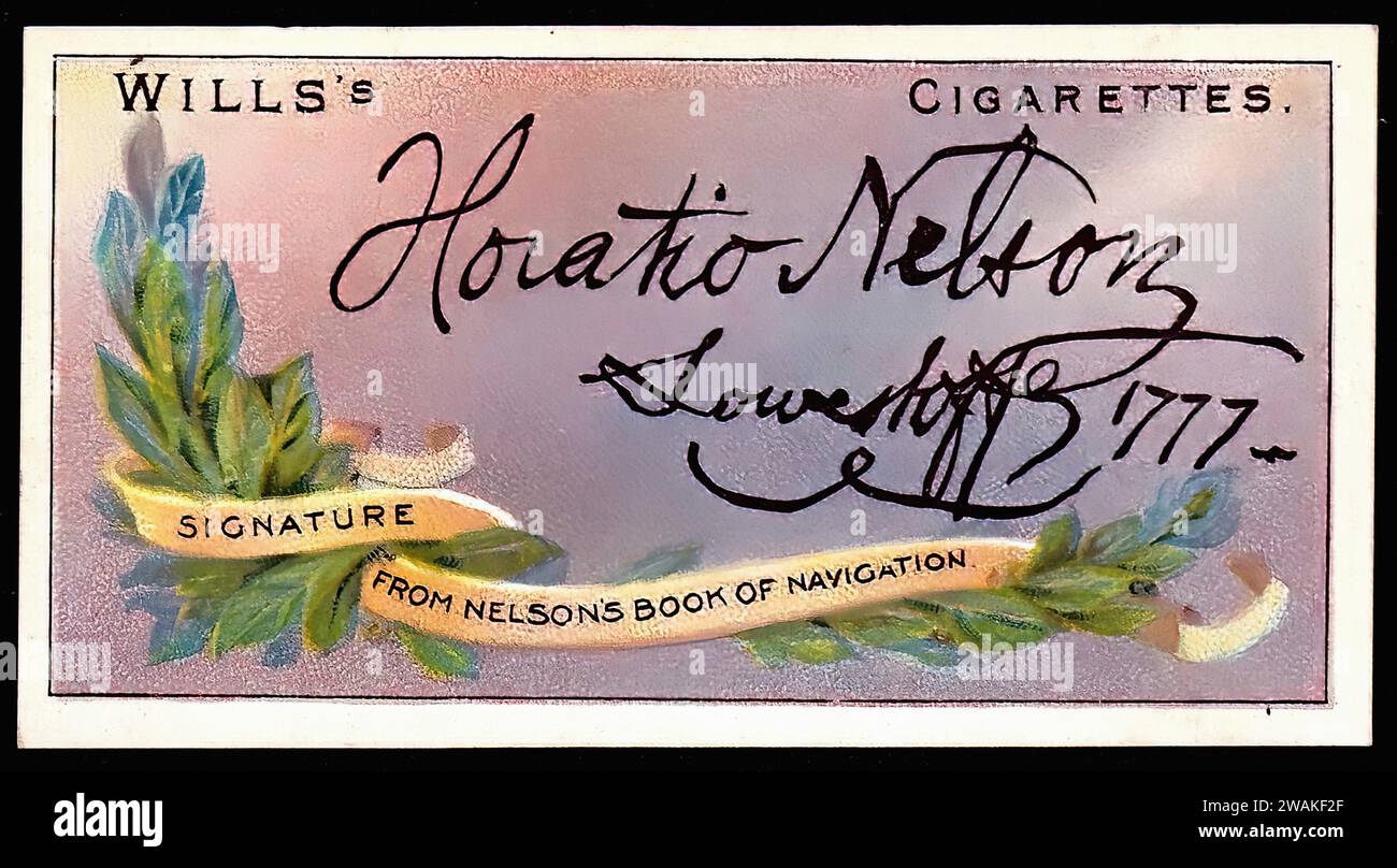 Nelson's Signature - Vintage Cigarette Card Illustration Stock Photo ...