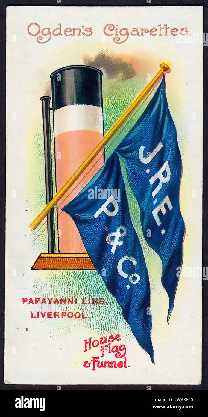 Papayanni Line - Vintage Cigarette Card Illustration Stock Photo - Alamy