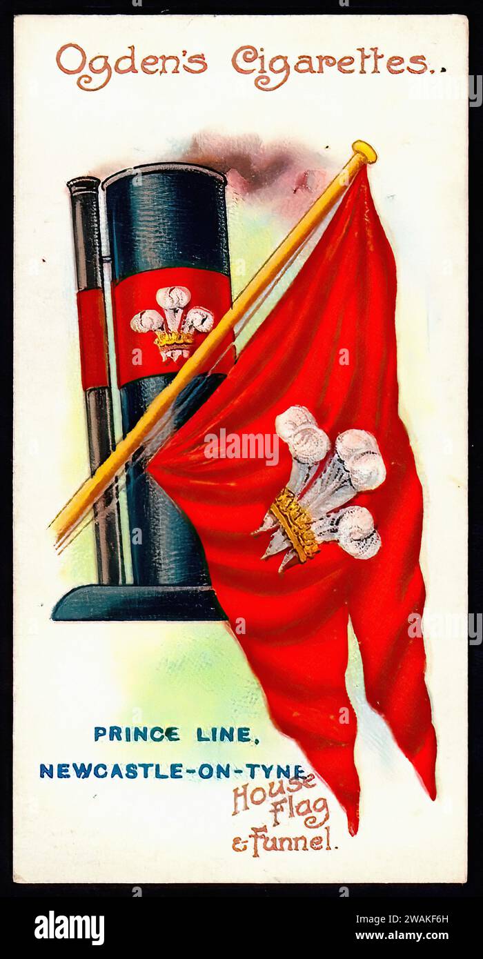 Prince Line - Vintage Cigarette Card Illustration Stock Photo - Alamy