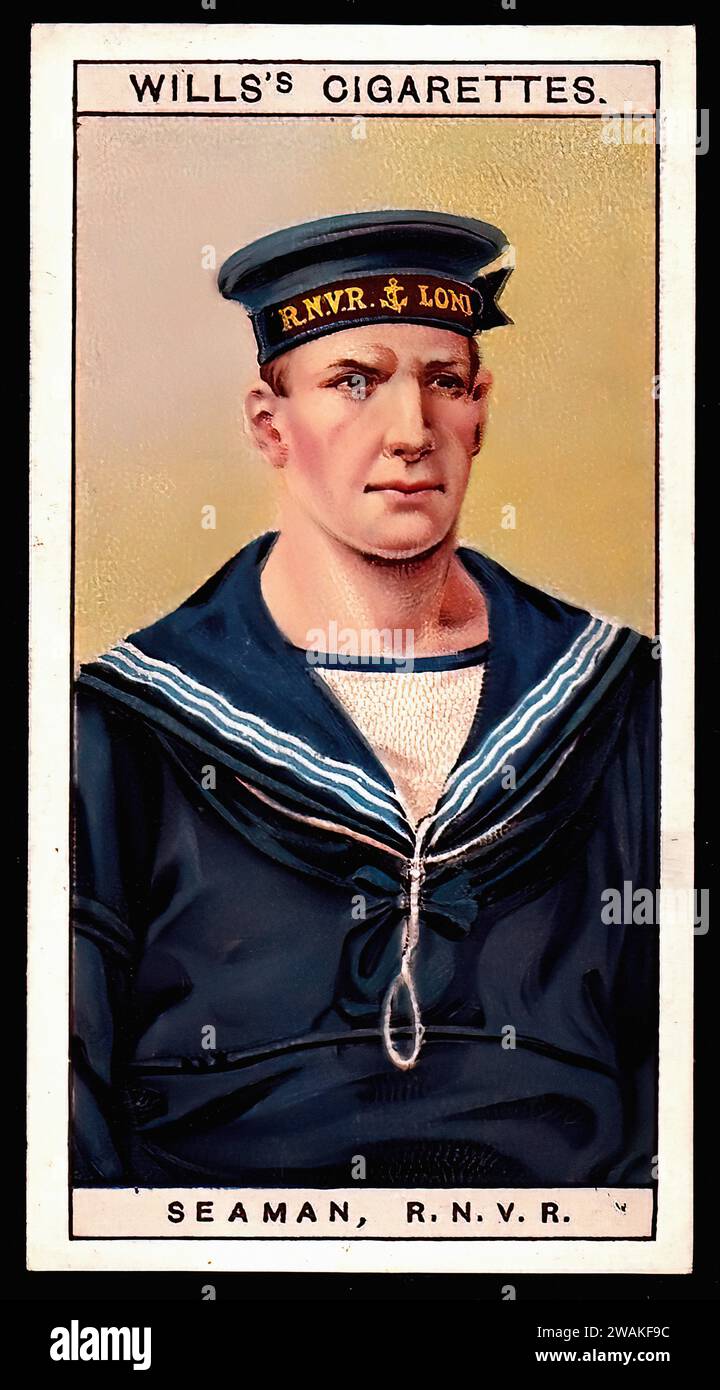 Seaman RNVR - Vintage Cigarette Card Illustration Stock Photo - Alamy