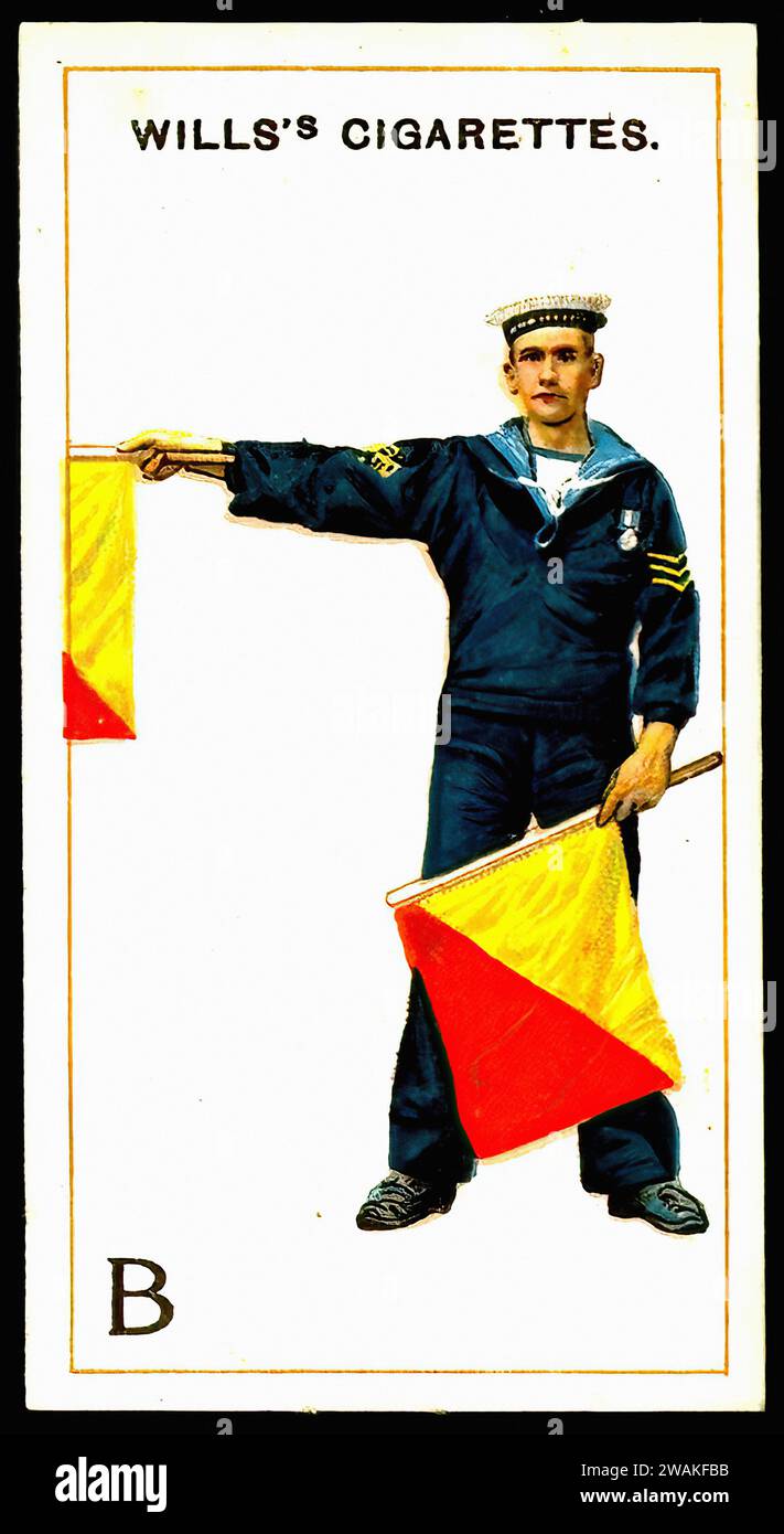 Semaphore B - Vintage Cigarette Card Illustration Stock Photo - Alamy Semaphore B - Vintage Cigarette Card Illustration Stock Photo - Alamy