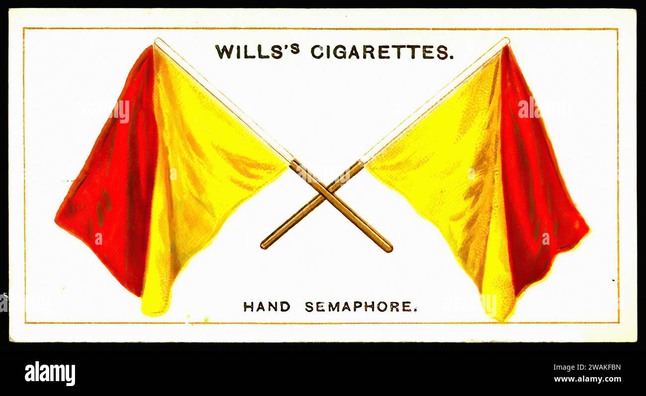 Semaphore Signalling Hand Semaphore - Vintage Cigarette Card ...