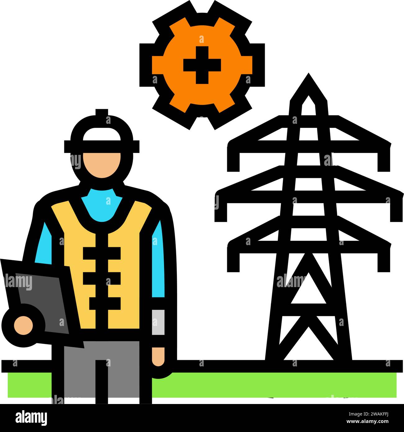maintenance electric grid color icon vector illustration Stock Vector Image & Art - Alamy
