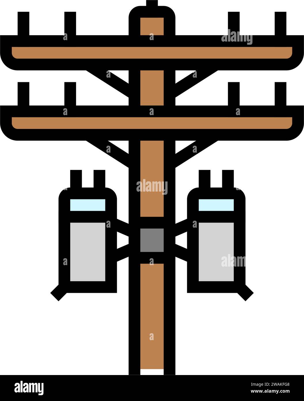 poles electric grid color icon vector illustration Stock Vector Image ...