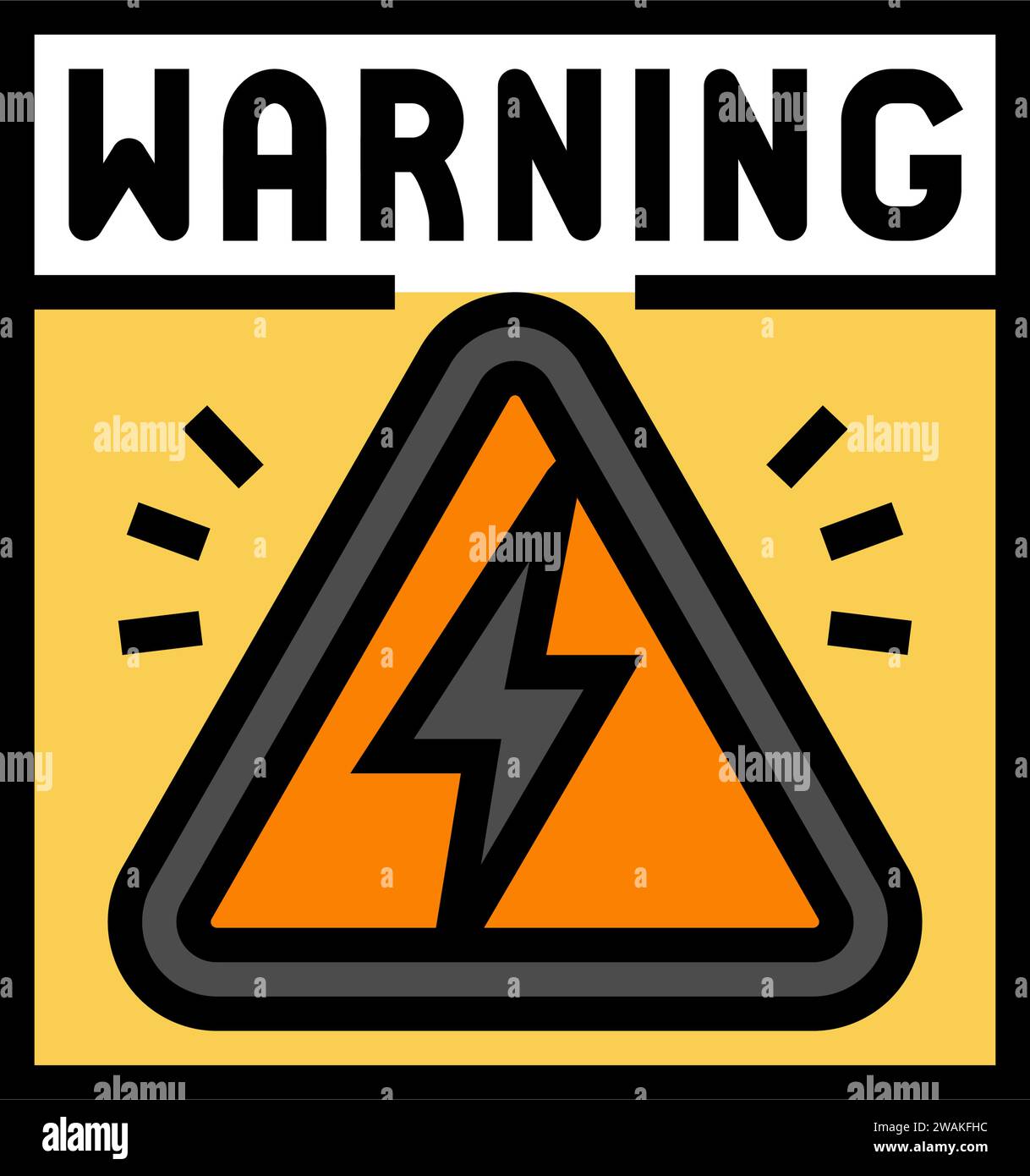 high voltage warning electric grid color icon vector illustration Stock ...