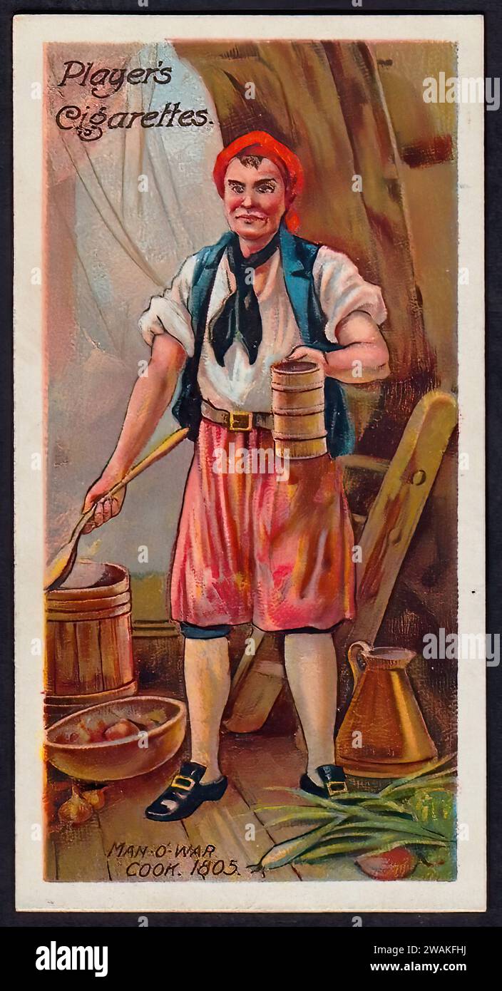 Ships Cook, 1805 - Vintage Cigarette Card Illustration Stock Photo - Alamy