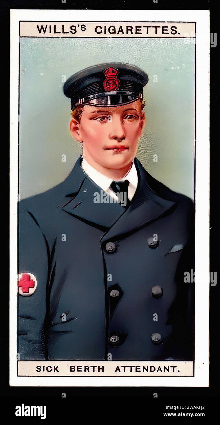 Sick Berth Attendant - Vintage Cigarette Card Illustration Stock Photo ...