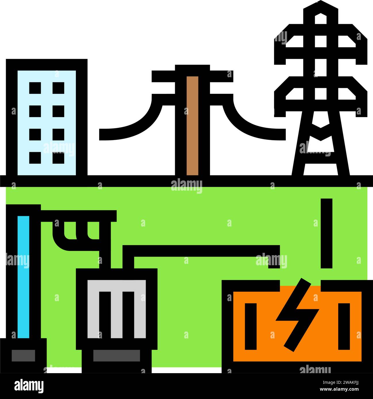 connectivity electric grid color icon vector illustration Stock Vector ...