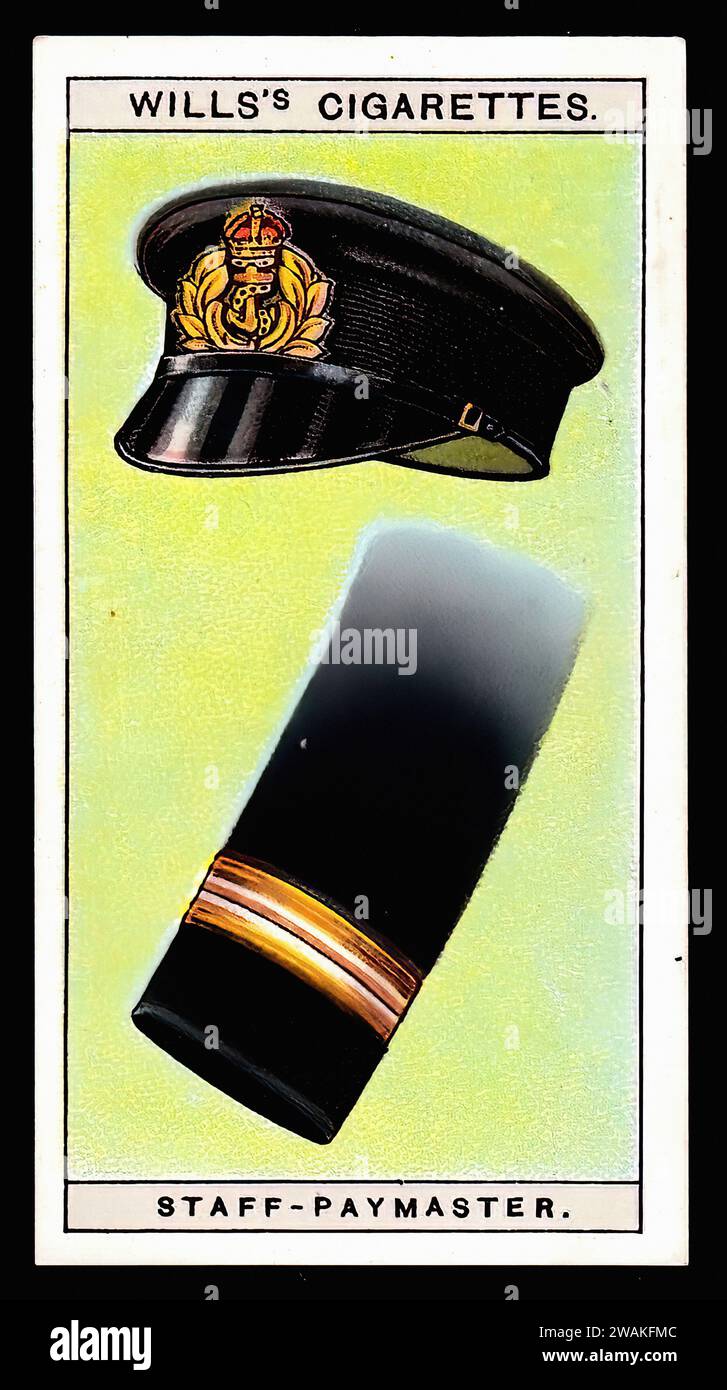 Staff Paymaster (correct) - Vintage Cigarette Card Illustration Stock ...
