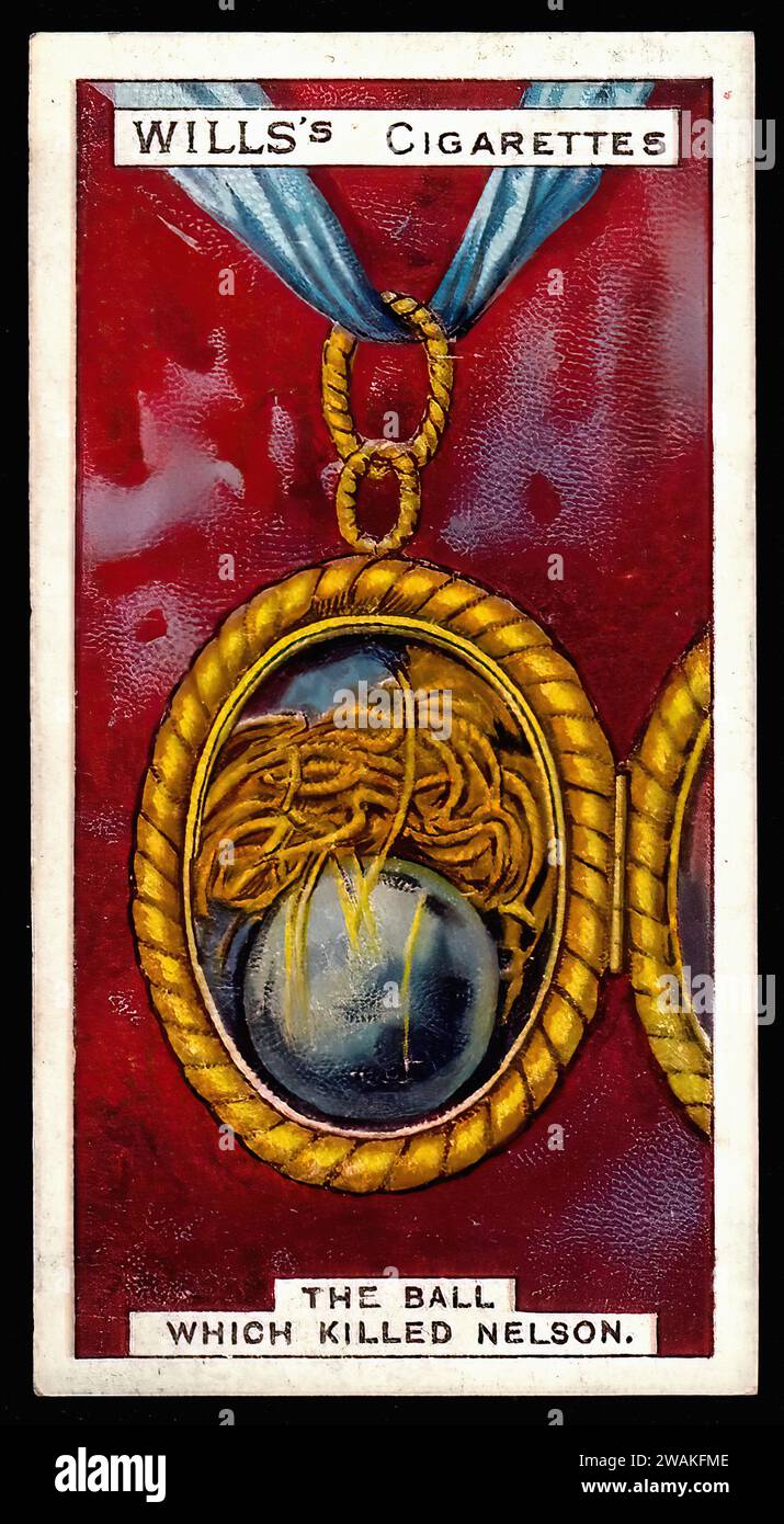 The ball which killed Nelson - Vintage Cigarette Card Illustration ...