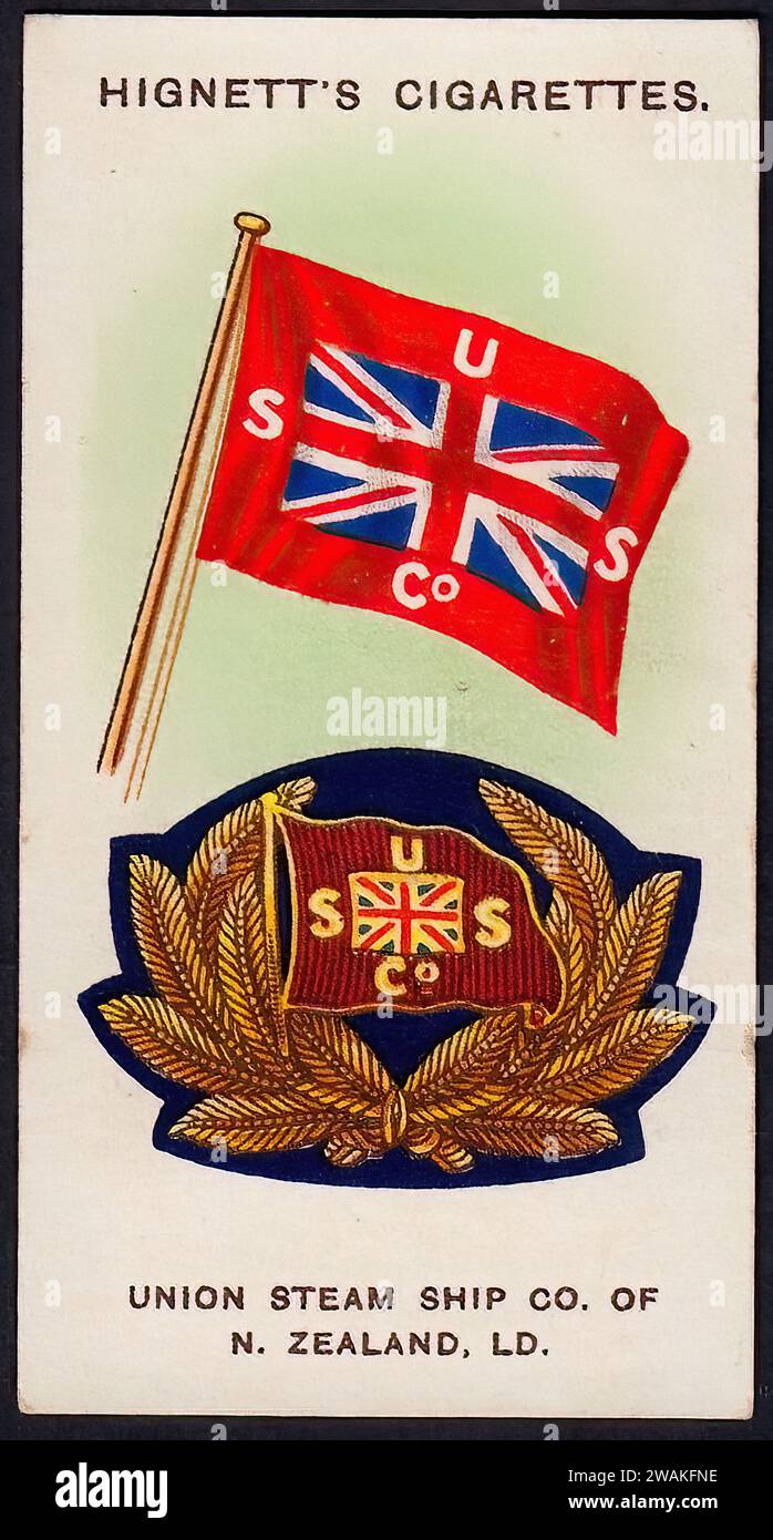 Union Steam Ship co - Vintage Cigarette Card Illustration Stock Photo ...