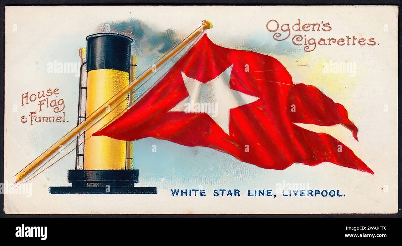 White Star Line - Vintage Cigarette Card Illustration Stock Photo - Alamy