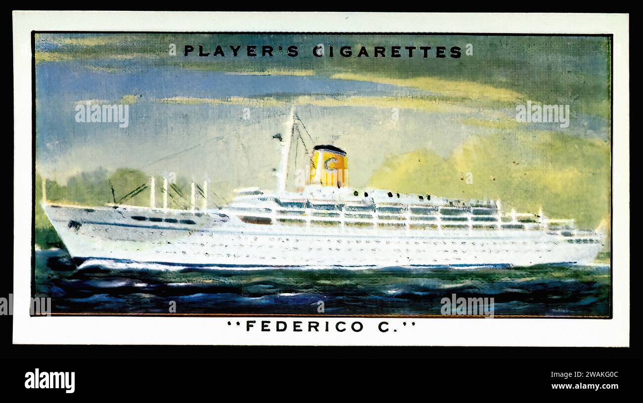 Argentinian Liner Federico C - Vintage Cigarette Card Illustration ...