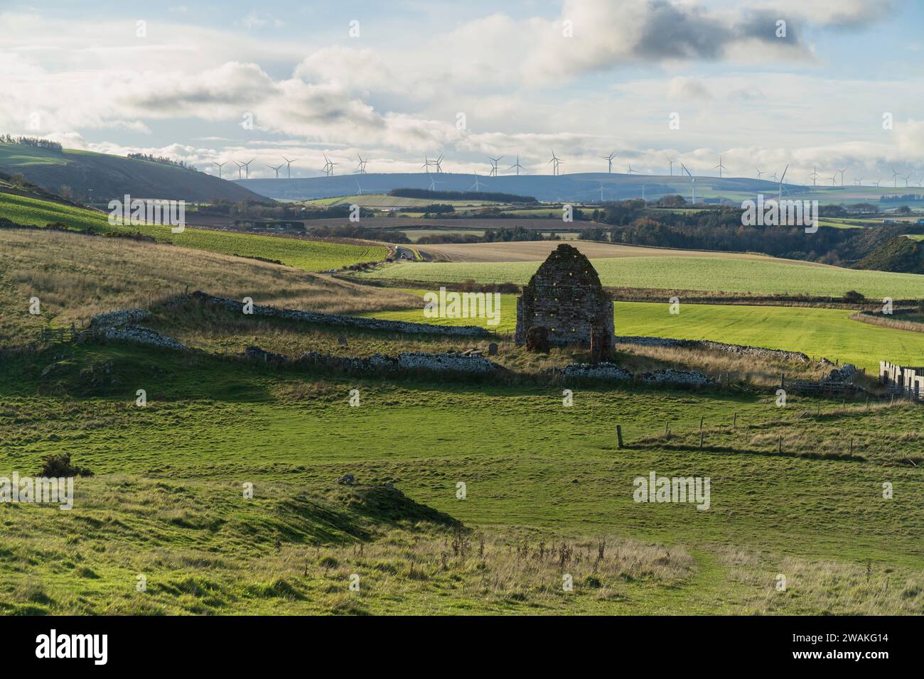St Helens on the Lea, ruined church of Old Cambus at Siccar Point in ...