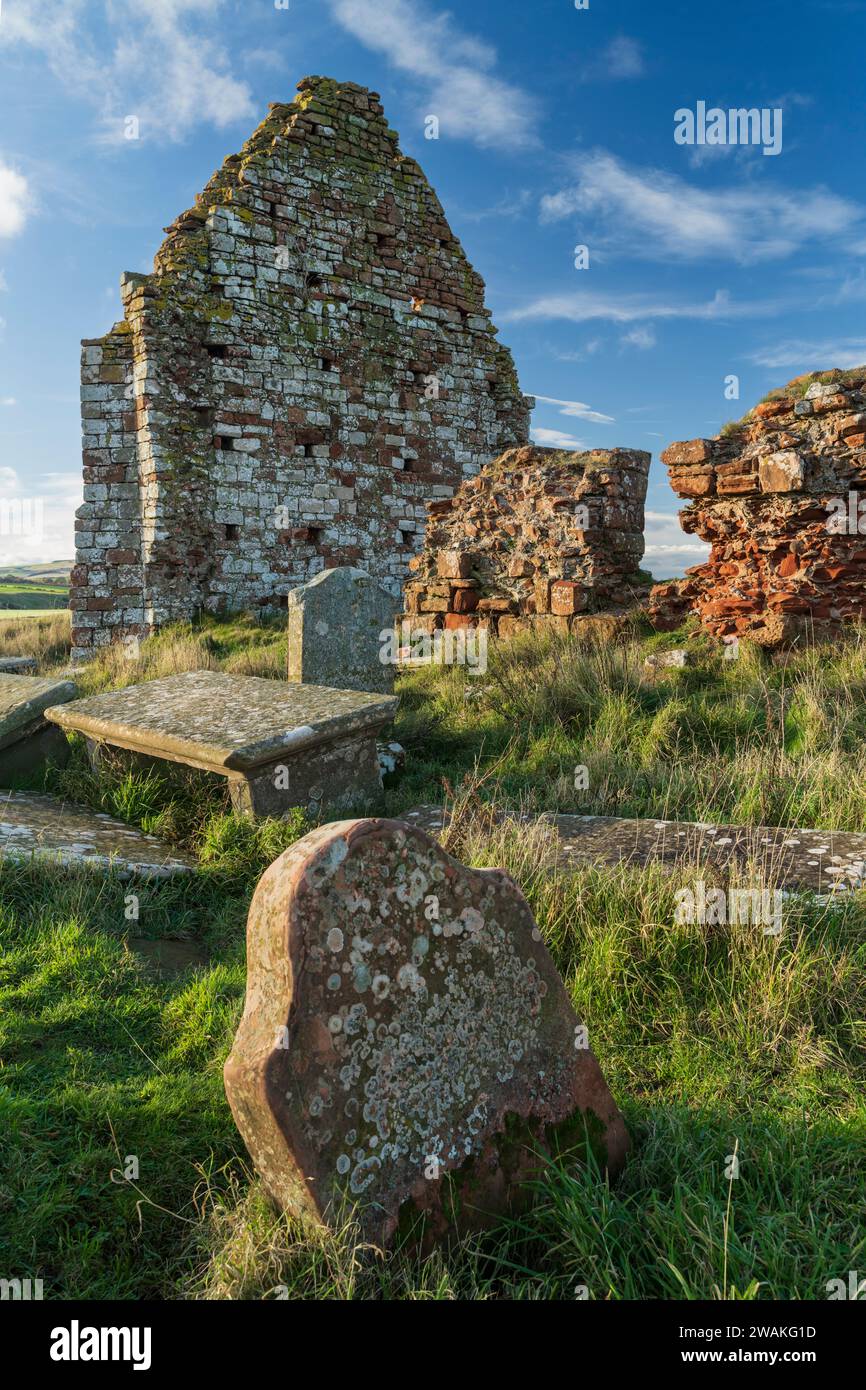 St Helens on the Lea, ruined church of Old Cambus at Siccar Point in ...