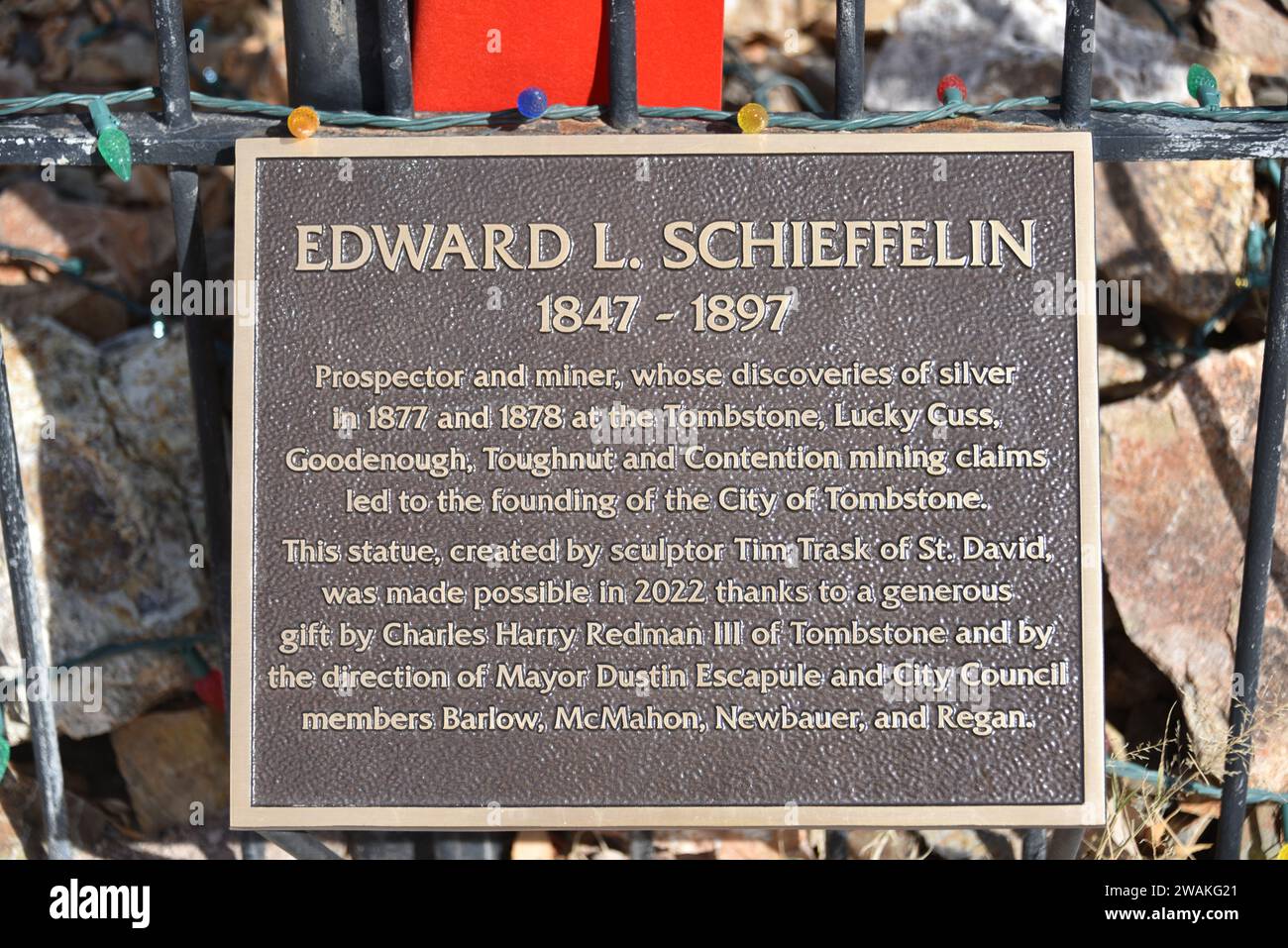 Tombstone, AZ., U.S.A. 12/30/2023. Edward Lawrence Schieffelin (1847 ...