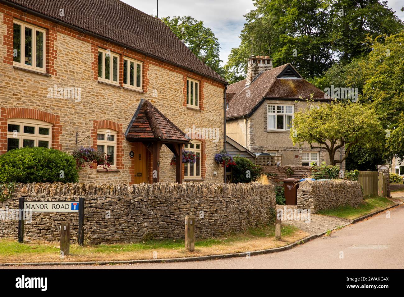 UK, England, Oxfordshire, Fringford, Main Street, new built home and ...