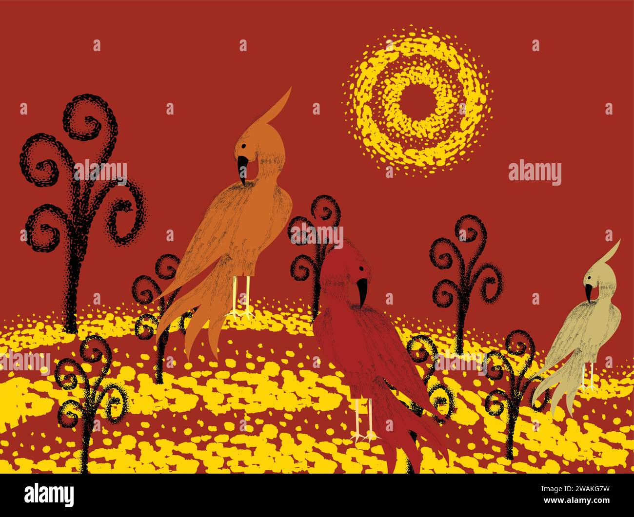 Birds at sun Stock Vector Images - Alamy