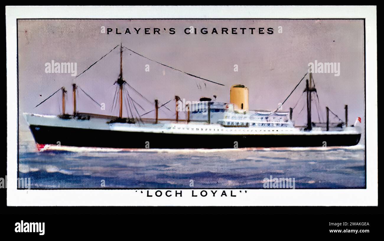 Freighter Loch Loyal - Vintage Cigarette Card Illustration Stock Photo ...