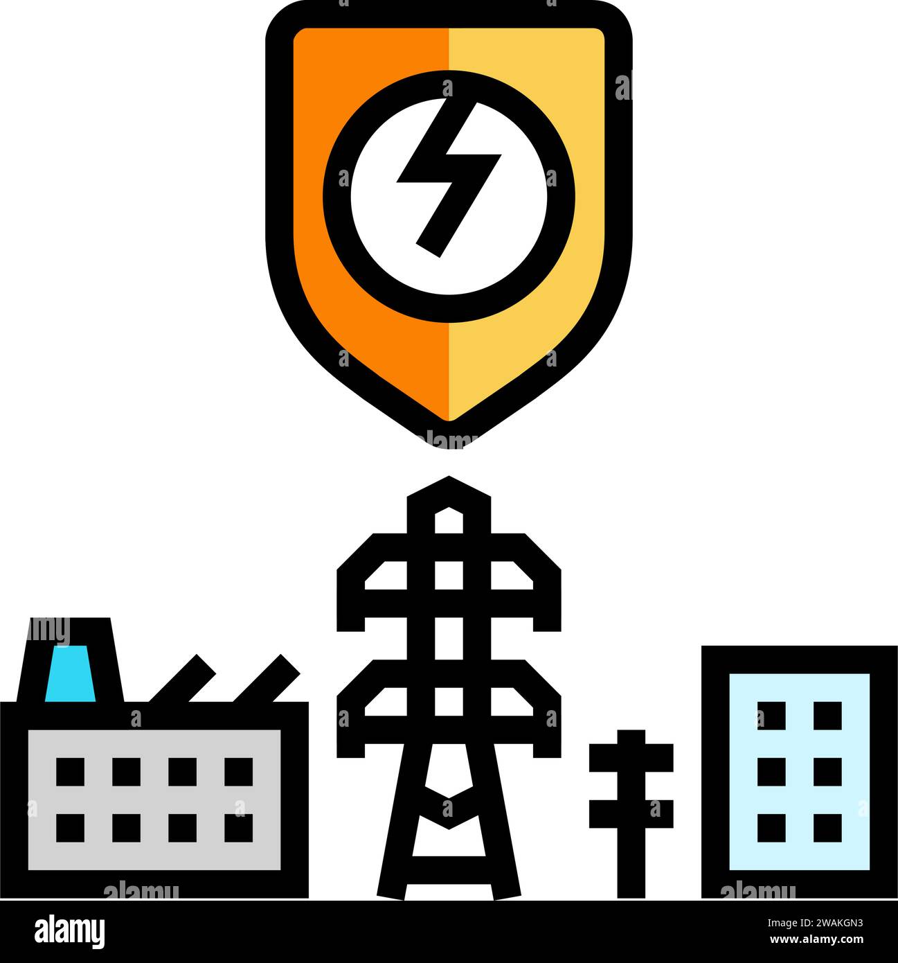 energy flow control electric grid color icon vector illustration Stock ...