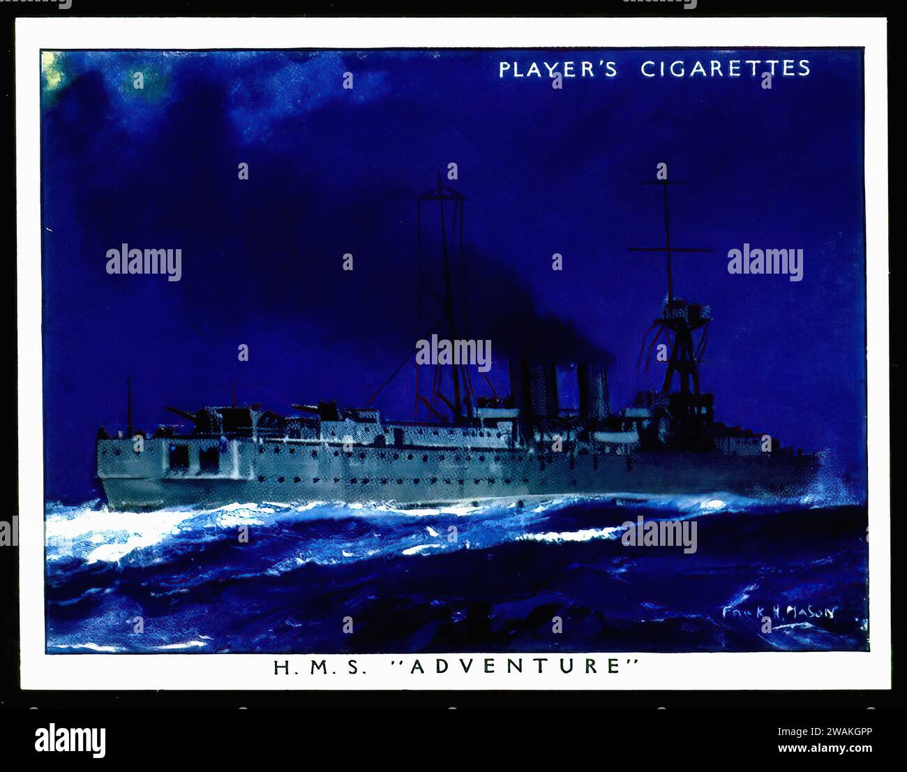 HMS Adventure 00001 - Vintage Cigarette Card Illustration Stock Photo ...