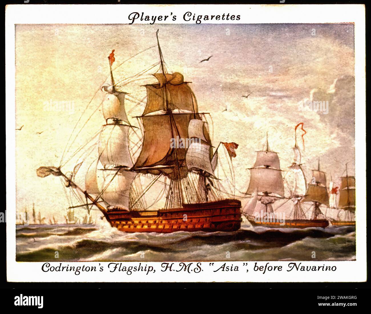 HMS Asia - Vintage Cigarette Card Illustration Stock Photo - Alamy