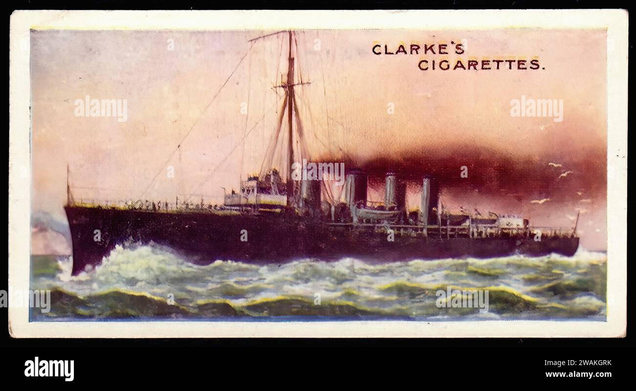 HMS Attentive - Vintage Cigarette Card Illustration Stock Photo - Alamy