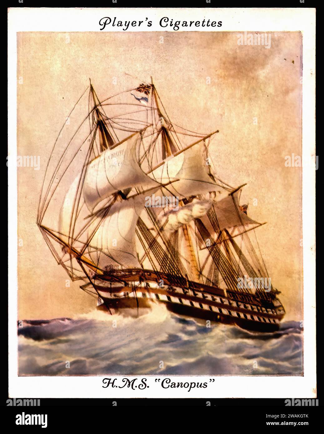 HMS Canopus - Vintage Cigarette Card Illustration Stock Photo - Alamy