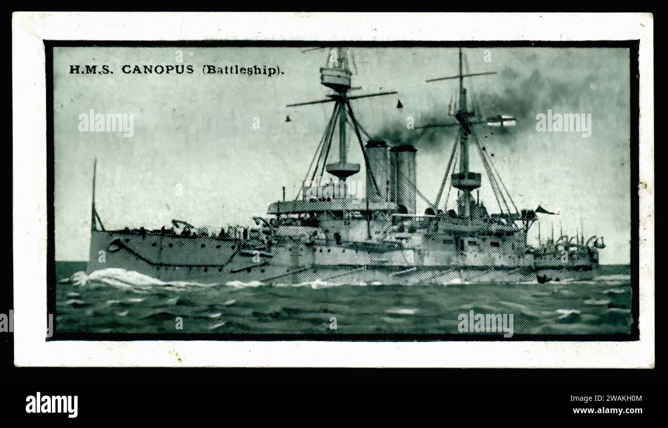 HMS Canopus, 1915 - Vintage Cigarette Card Illustration Stock Photo - Alamy