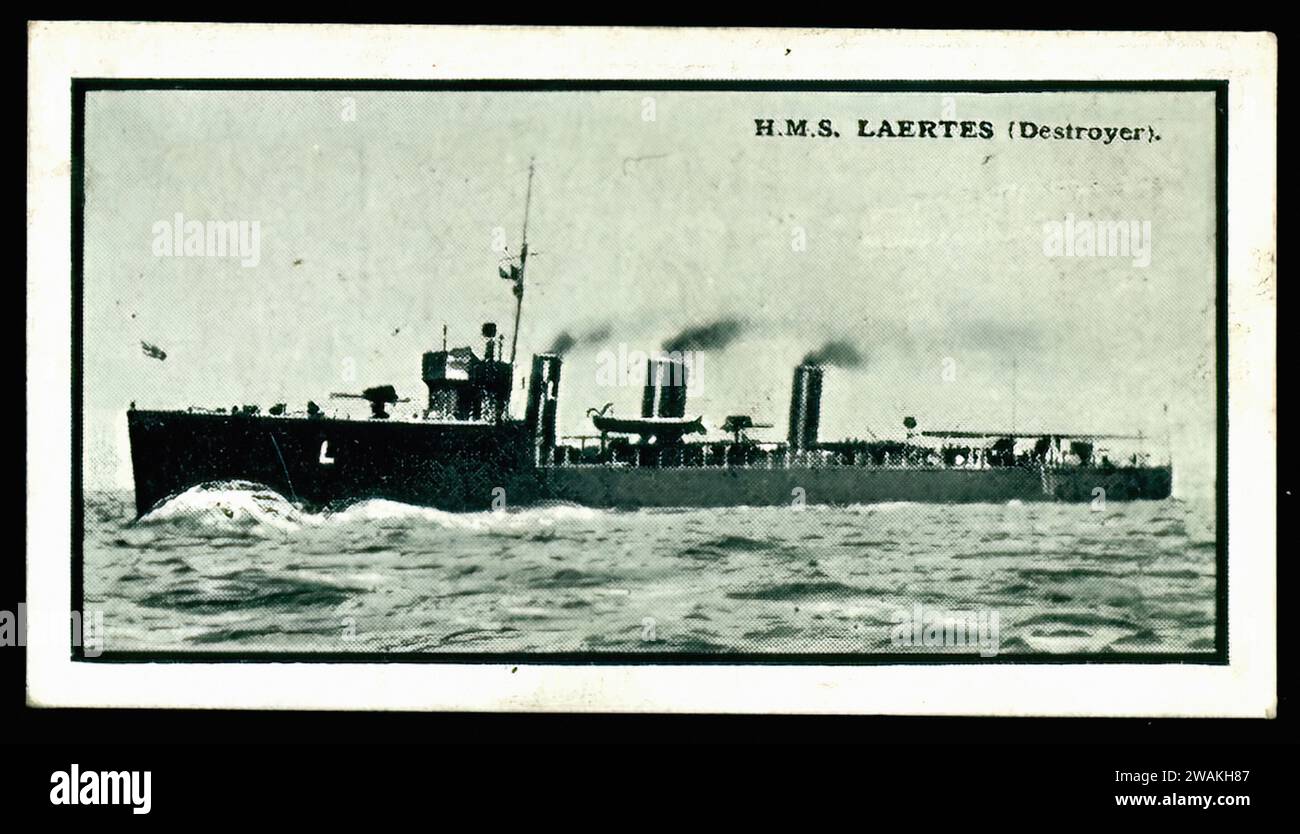 HMs Laertes - Vintage Cigarette Card Illustration Stock Photo - Alamy