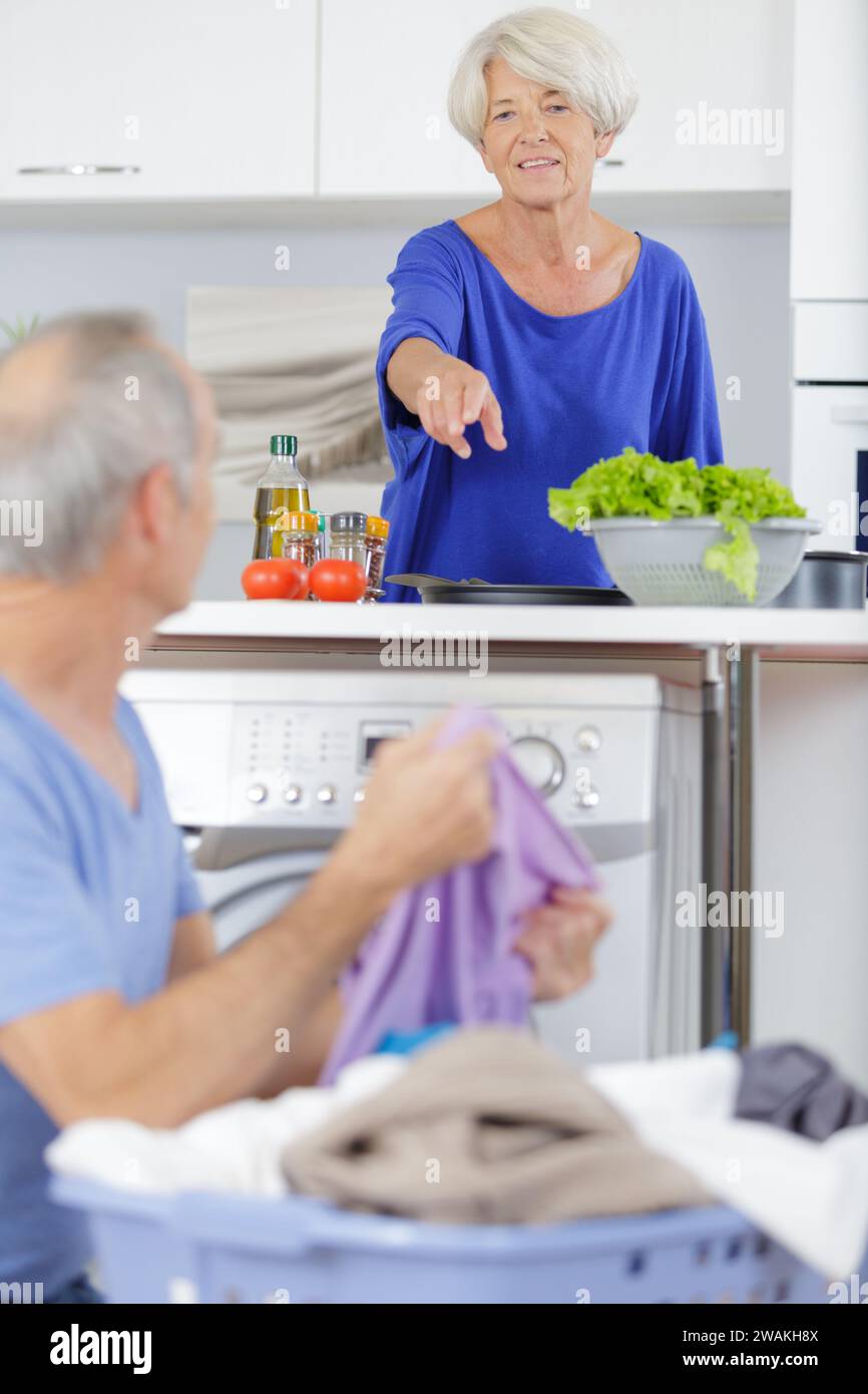 Woman asking husband help hi-res stock photography and images - Alamy