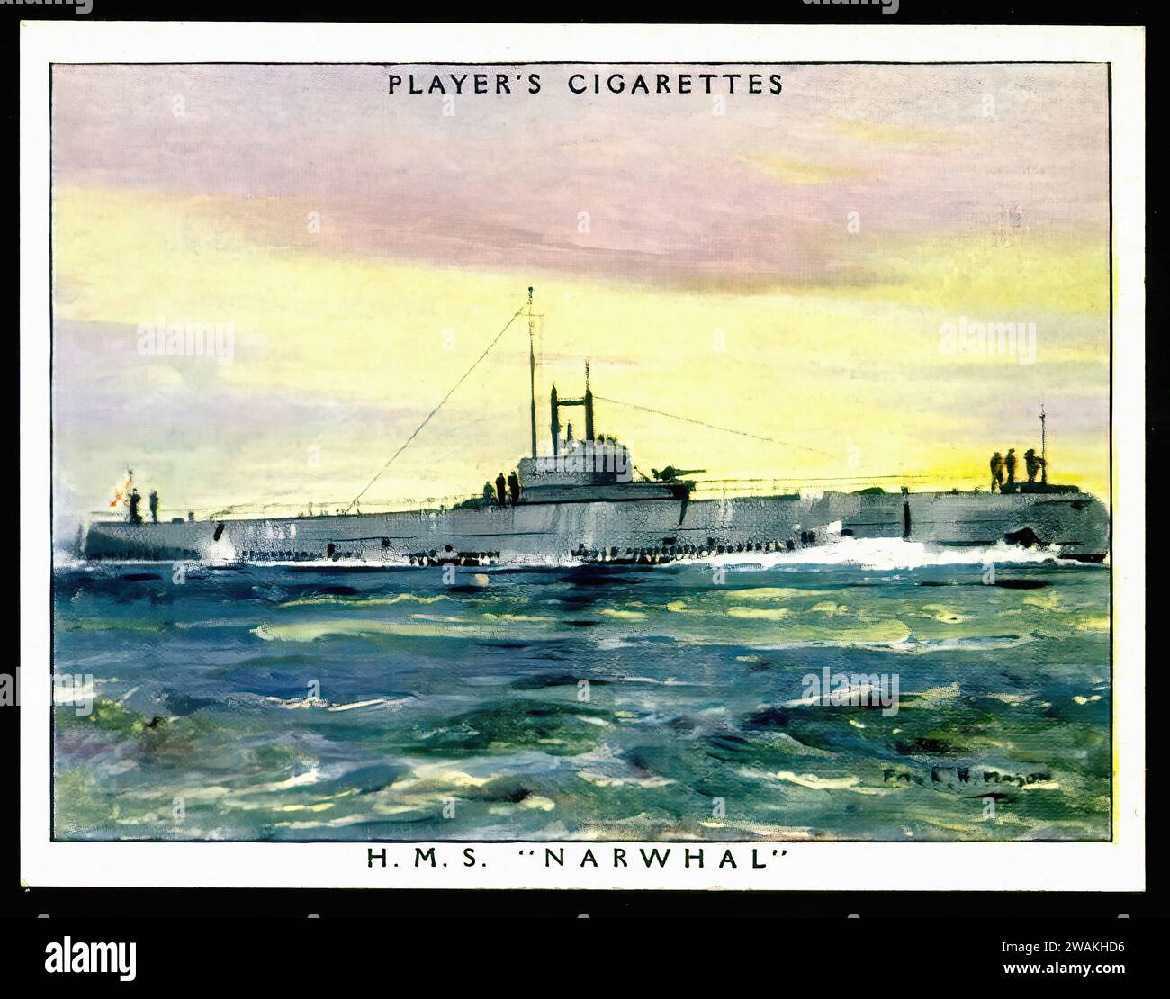 HMS Narwhal 00002 - Vintage Cigarette Card Illustration Stock Photo - Alamy