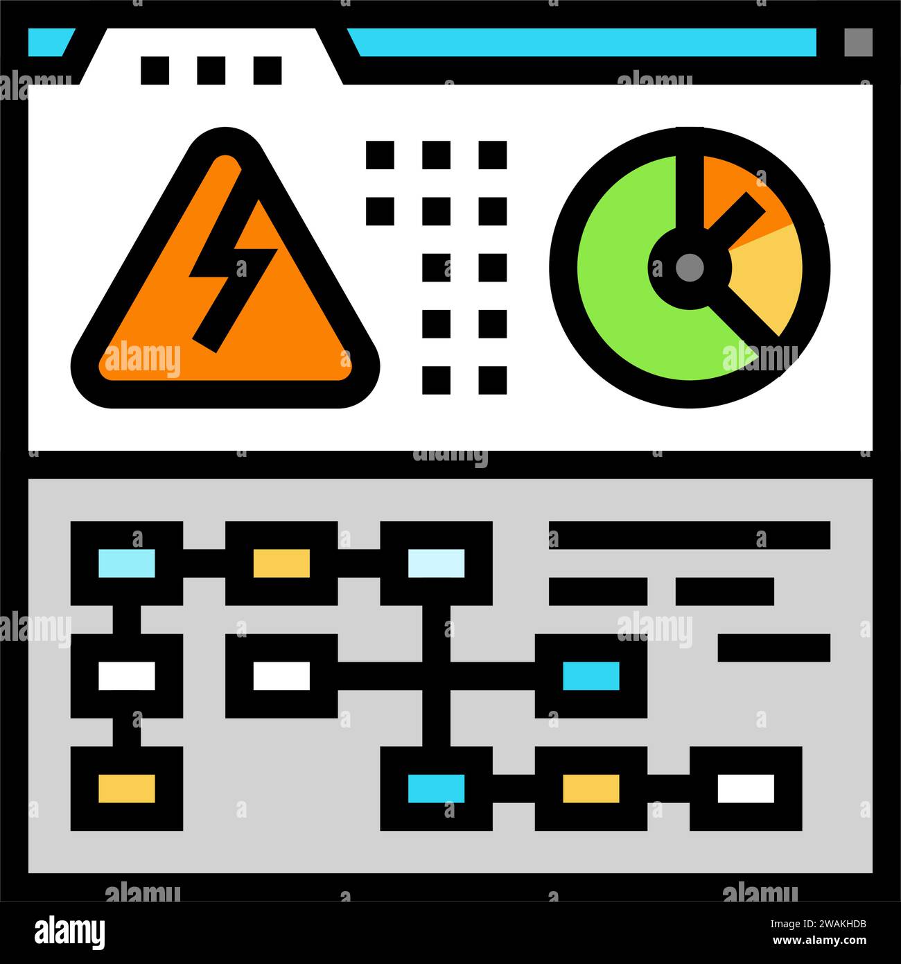 monitoring electric grid color icon vector illustration Stock Vector ...