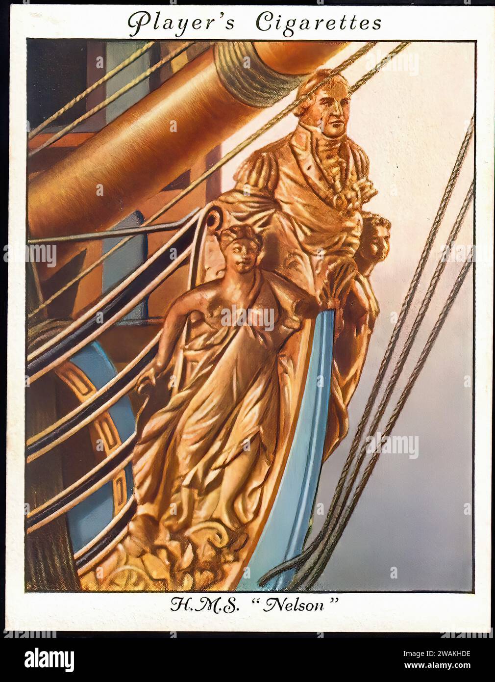 HMS Nelson 00003 - Vintage Cigarette Card Illustration Stock Photo - Alamy