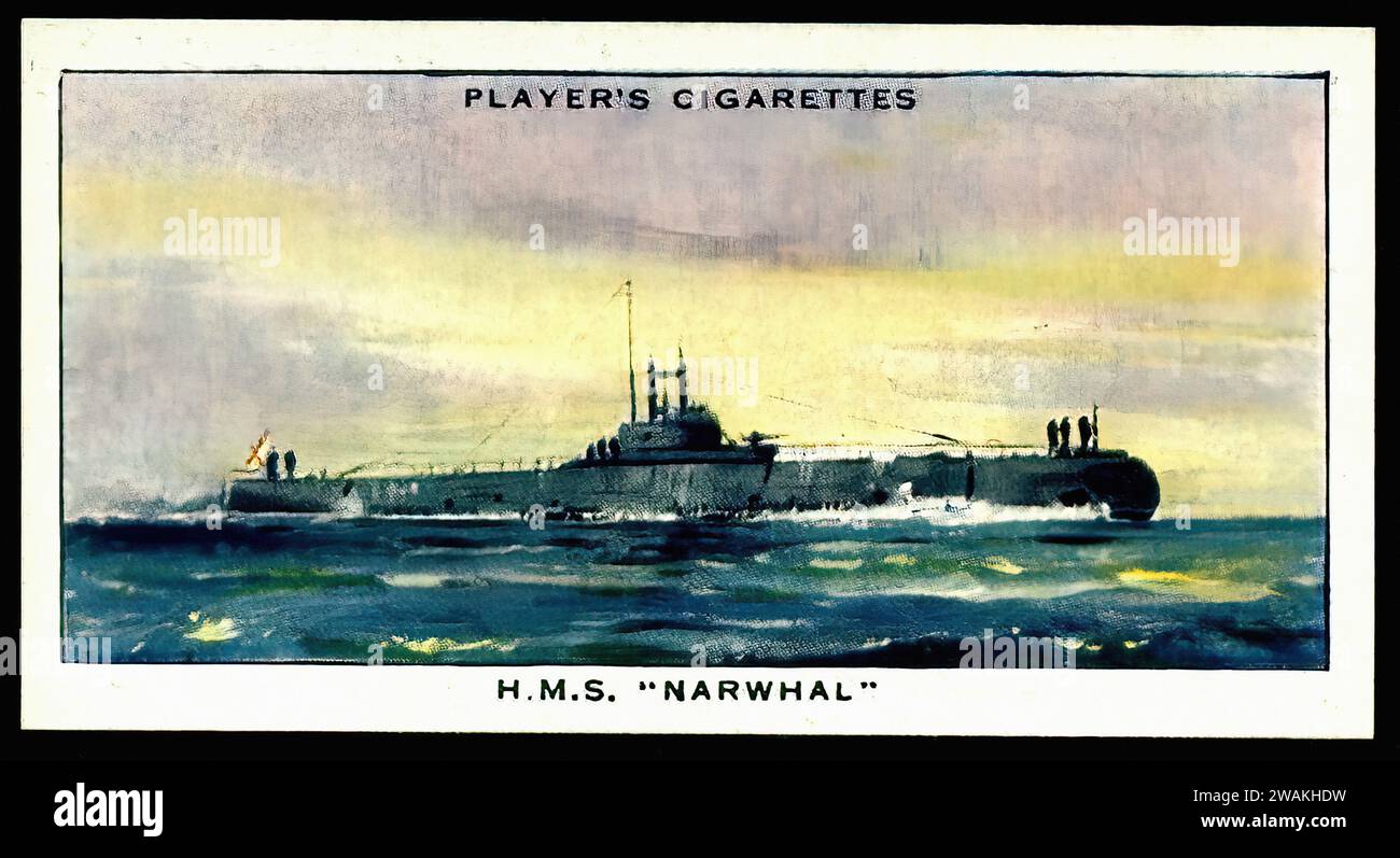 HMS Narwhal 00001 - Vintage Cigarette Card Illustration Stock Photo - Alamy