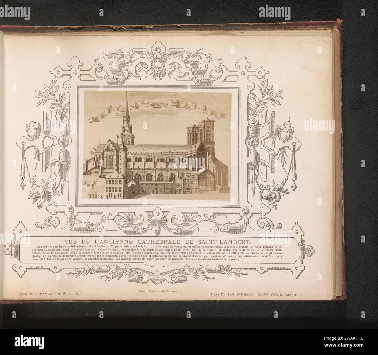 Photo production of a print of the Sint-Lambertus Cathedral in Liège ...