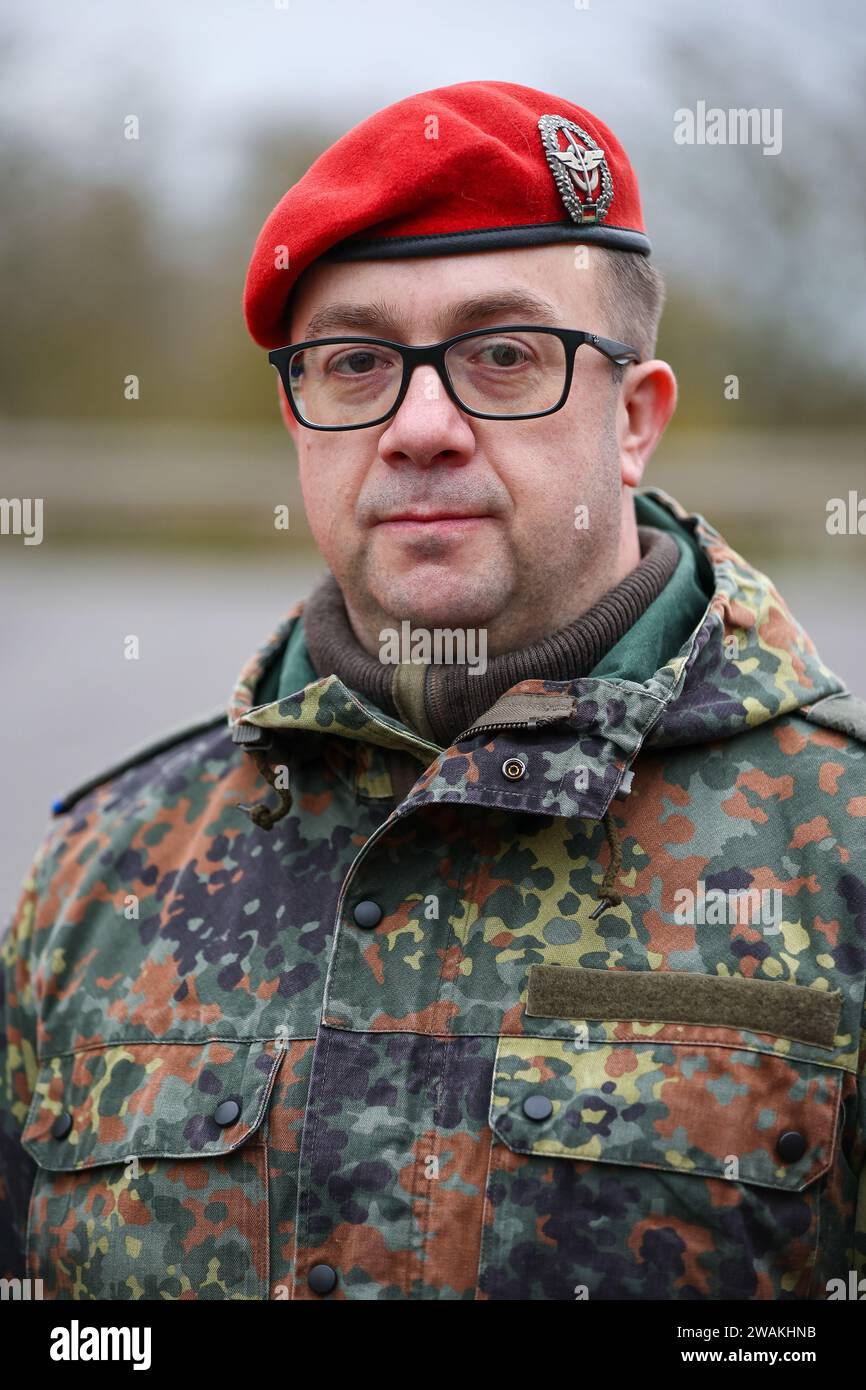 05 January 2024, Saxony-Anhalt, Oberröblingen: Lieutenant-Colonel Mario ...