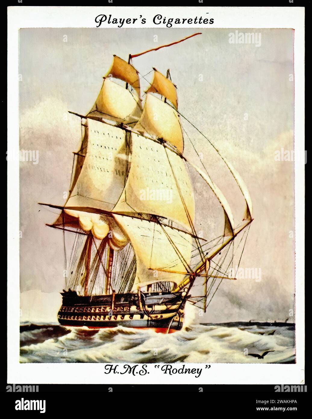 HMS Rodney - Vintage Cigarette Card Illustration Stock Photo - Alamy