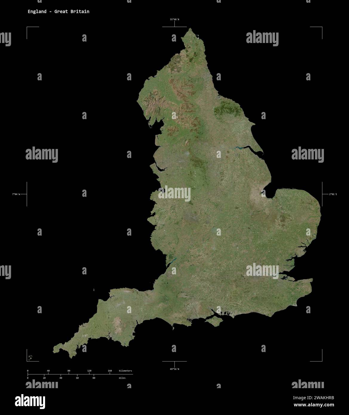 Shape of a high resolution satellite map of the England - Great Britain ...