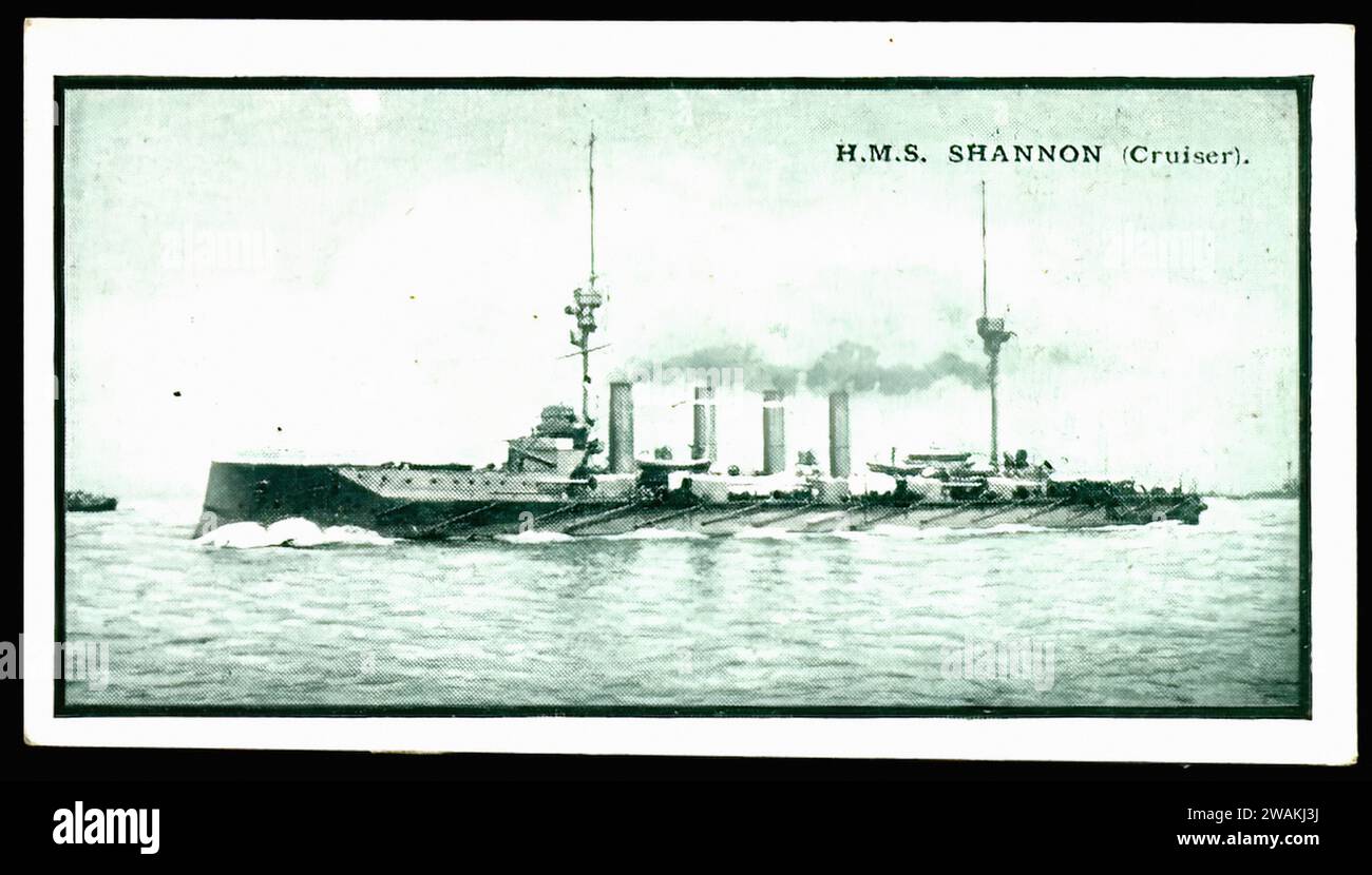 HMS Shannon - Vintage Cigarette Card Illustration Stock Photo - Alamy