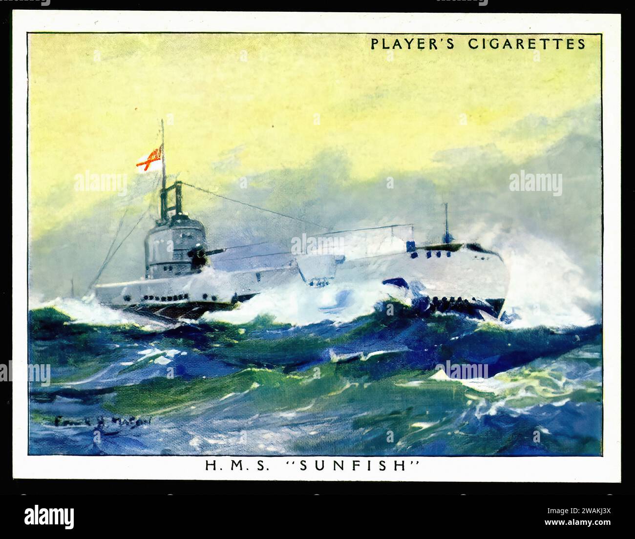 HMS Sunfish 00001 - Vintage Cigarette Card Illustration Stock Photo - Alamy