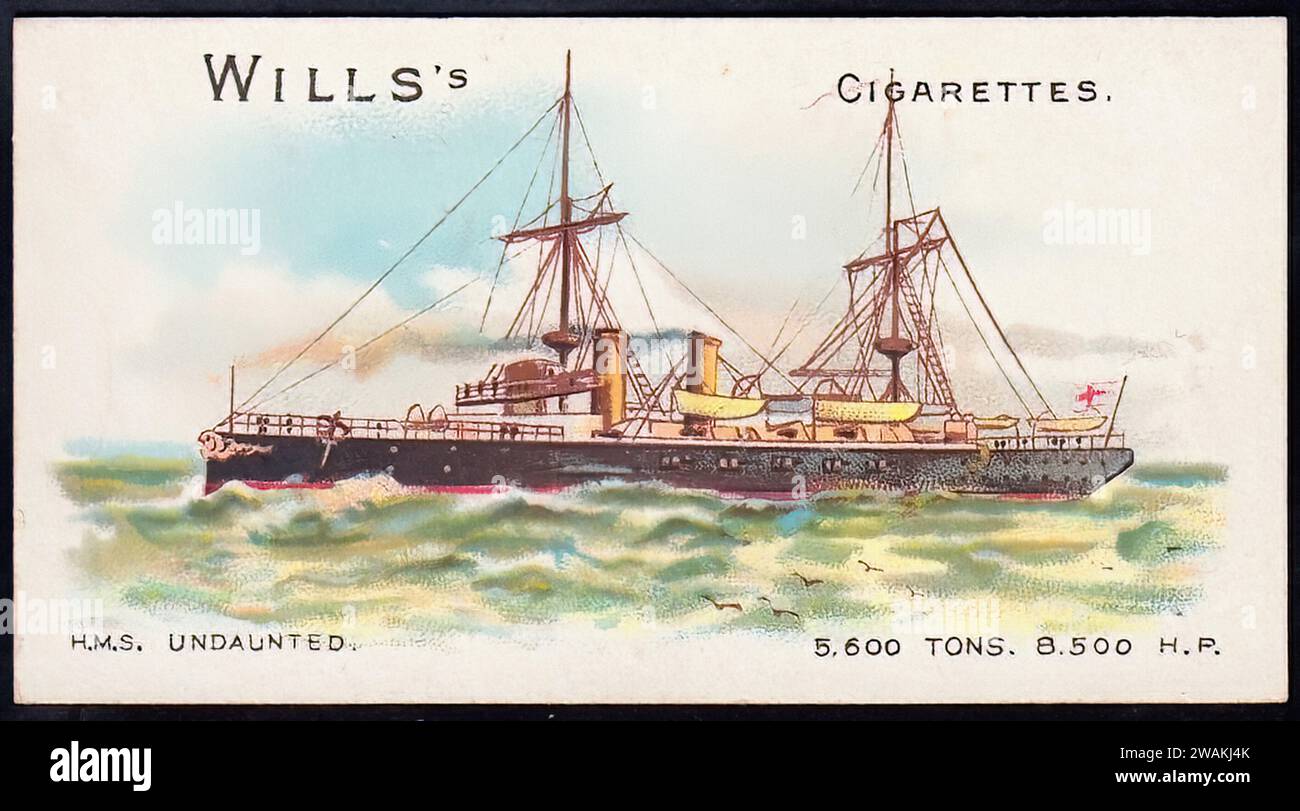 HMS Undaunted - Vintage Cigarette Card Illustration Stock Photo - Alamy