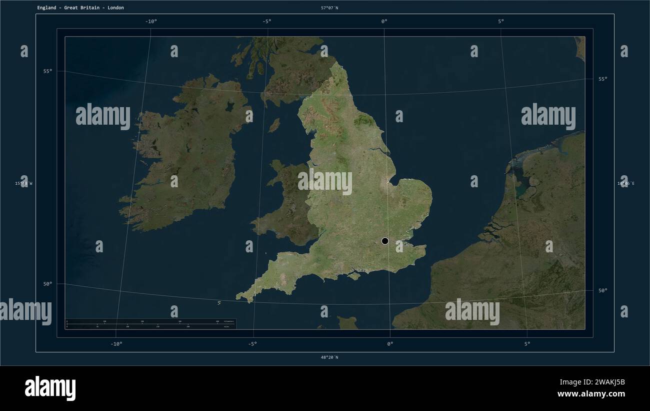 England - Great Britain highlighted on a high resolution satellite map ...