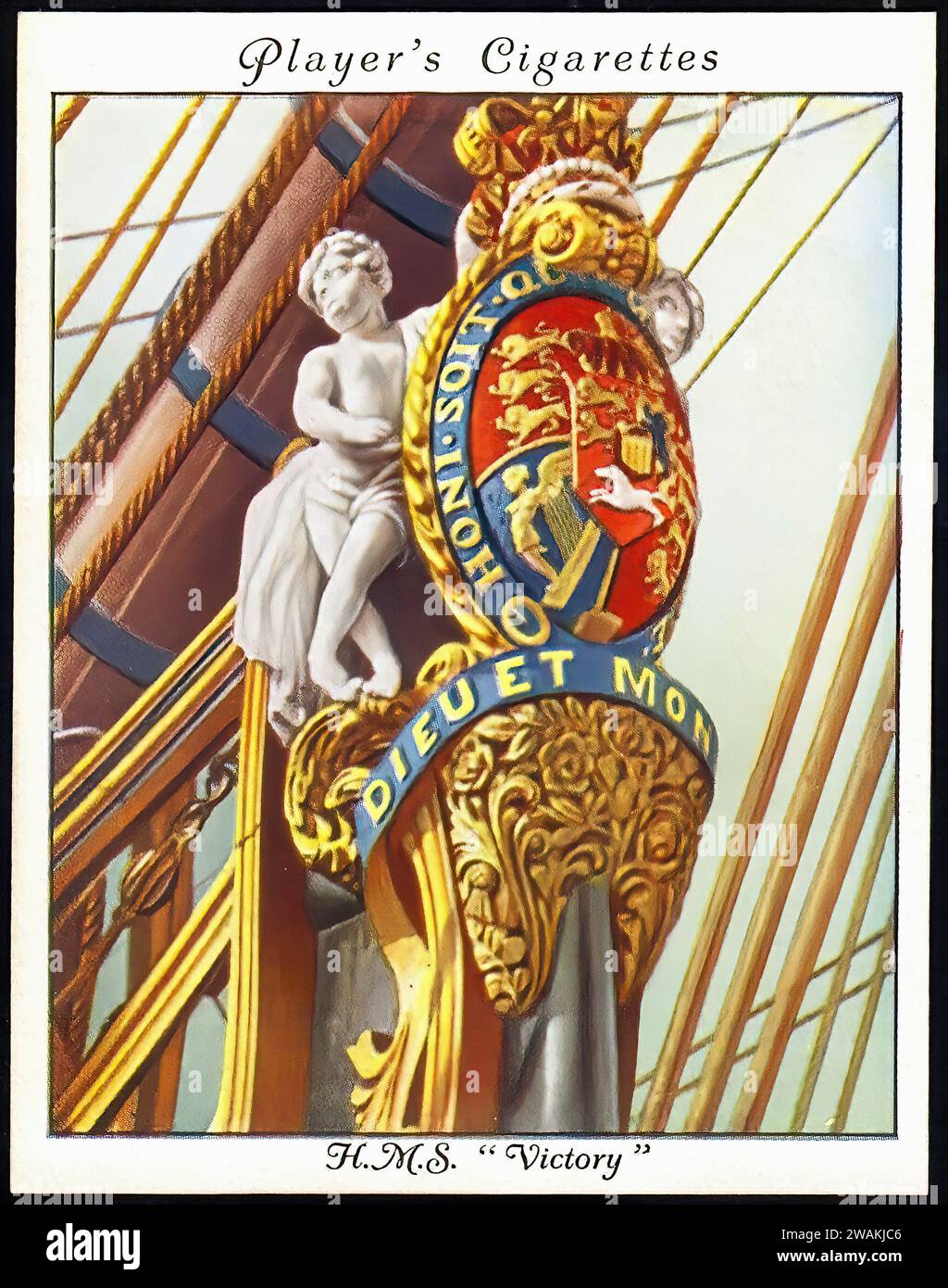 HMS Victory 00004 - Vintage Cigarette Card Illustration Stock Photo - Alamy