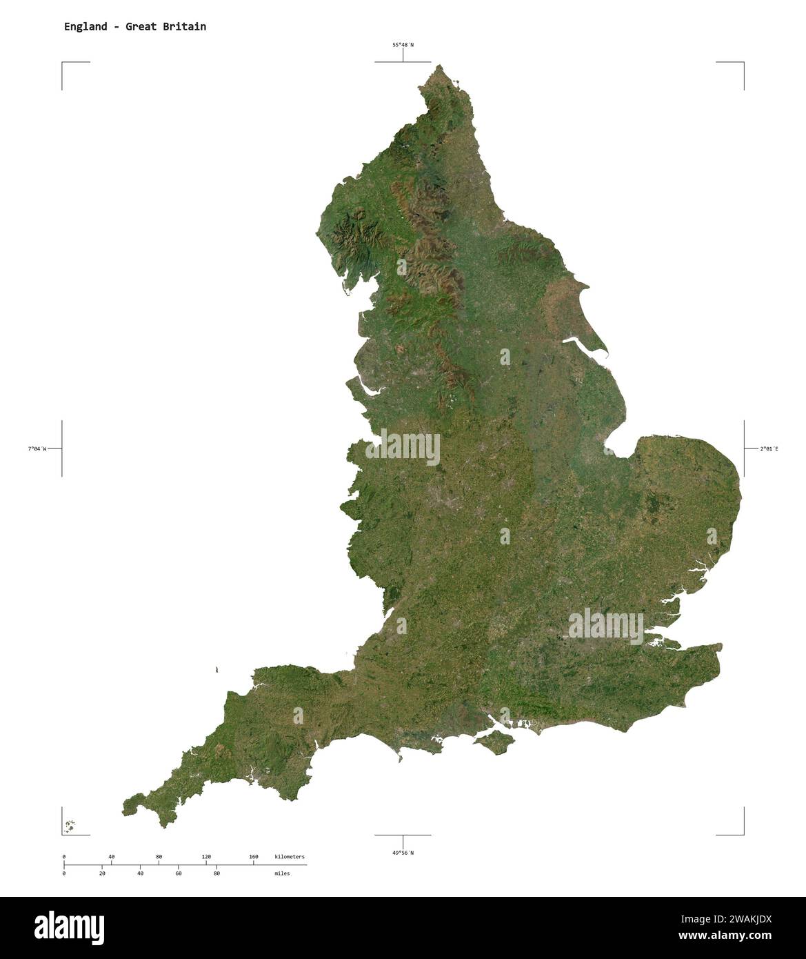 Map of england with scale hi-res stock photography and images - Alamy