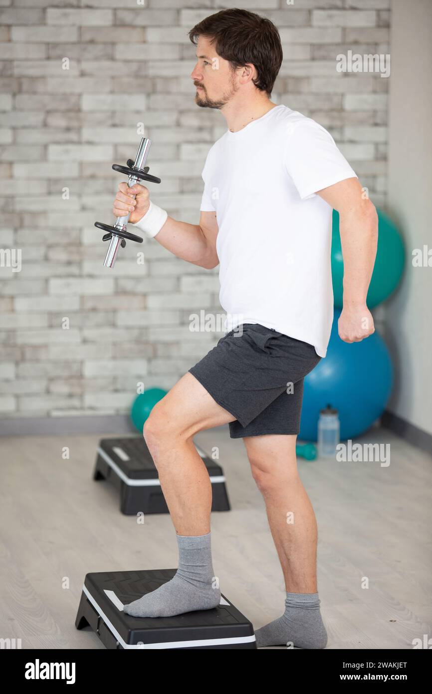 Athletic man doing exercises hi-res stock photography and images - Alamy