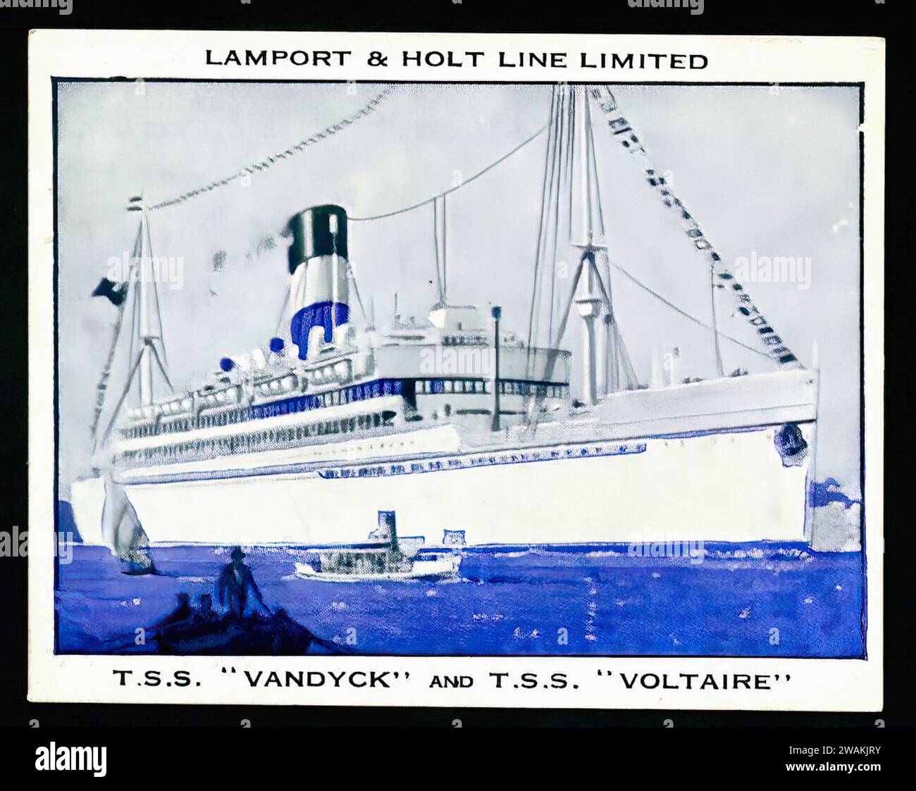 Lamport & Holt Line - Vintage Cigarette Card Illustration Stock Photo ...